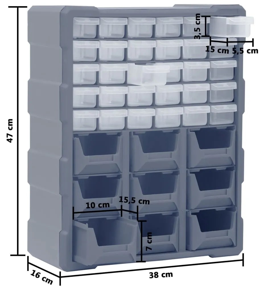 Organizér s 39 zásuvkami 38 x 16 x 47 cm,  149604