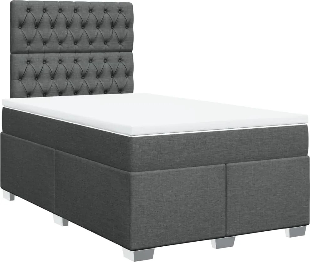 Box spring postel s matrací tmavě šedá 120x200 cm textil 3292763