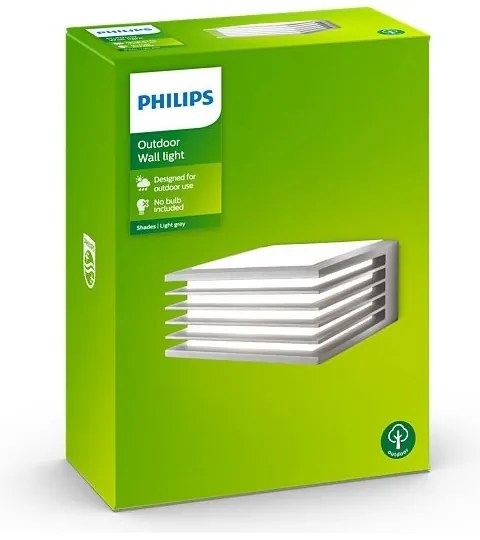 Philips - Venkovní nástěnné svítidlo SHADES 1xE27/15W/230V IP44 šedá