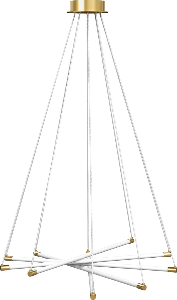 HOMCOM Stropní svítidlo LED, 50 W, 5 nastavitelných světelných trubic, přizpůsobitelné, stropní svítidlo do obývacího pokoje, jídelny, kuchyně, zlatá…