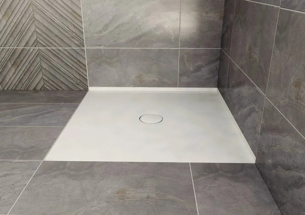 Polysan MIRAI sprchová vanička z litého mramoru, obdélník 120x90x1,8cm, pravá, bílá 73180