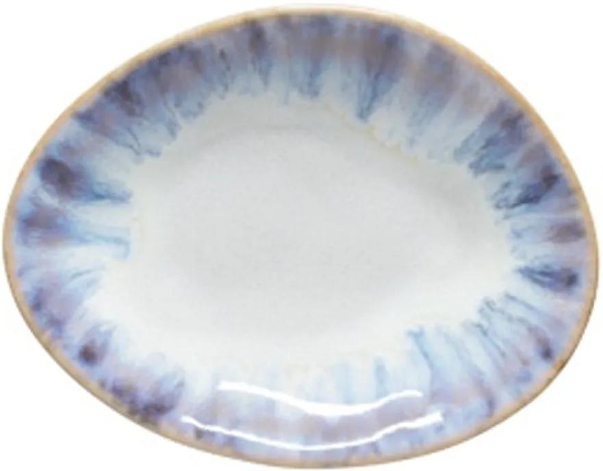 Bílo-modrý kameninový polévkový talíř Costa Nova Brisa