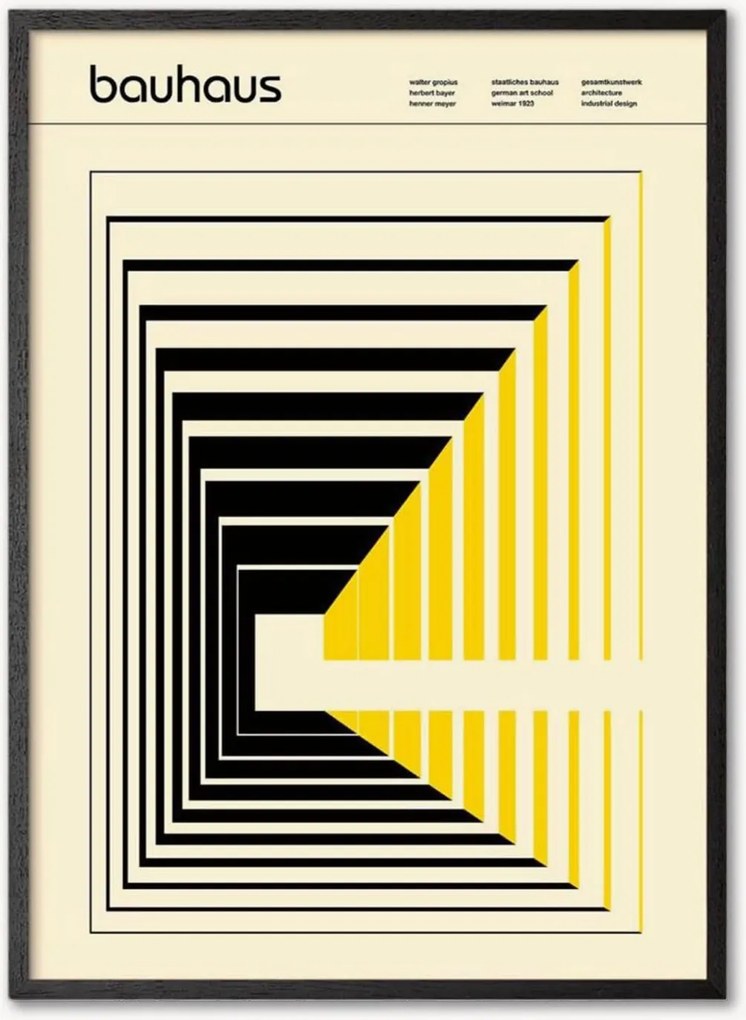 Zarámovaný digitální tisk Bauhaus Abstract