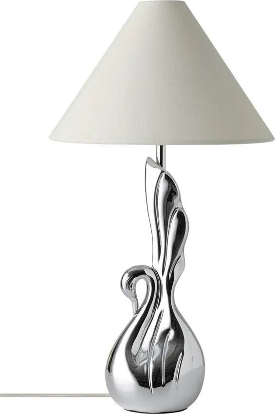 Bílá/ve stříbrné barvě stolní lampa z polyresinu (výška 53 cm) Swan – Ellos Home