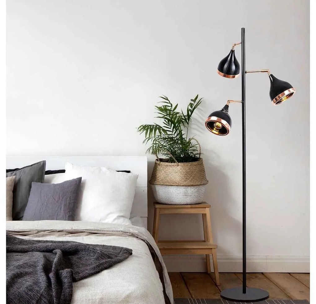 Designová stojanová lampa Salwah 163 cm černá