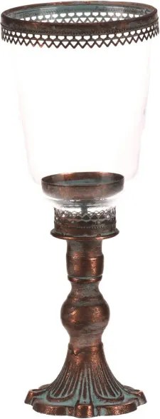 Kovový svícen 31 cm měděný FUP575-M