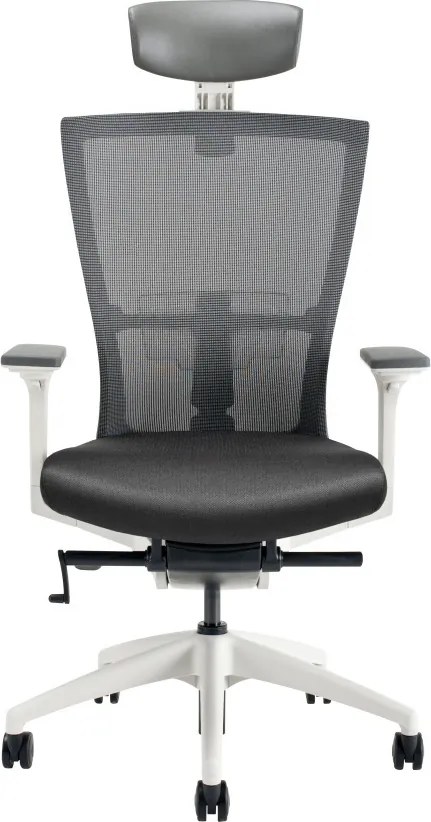 Office Pro Kancelářské křeslo na kolečkách MERENS WHITE SP – s područkami a opěrkou hlavy Černá BI 201