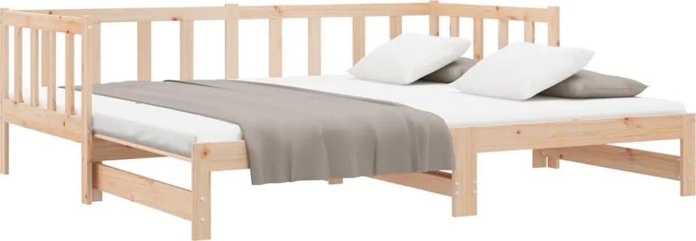 vidaXL Výsuvná postel 2x (80 x 200) cm masivní borovice [814708] Barva: Přírodní