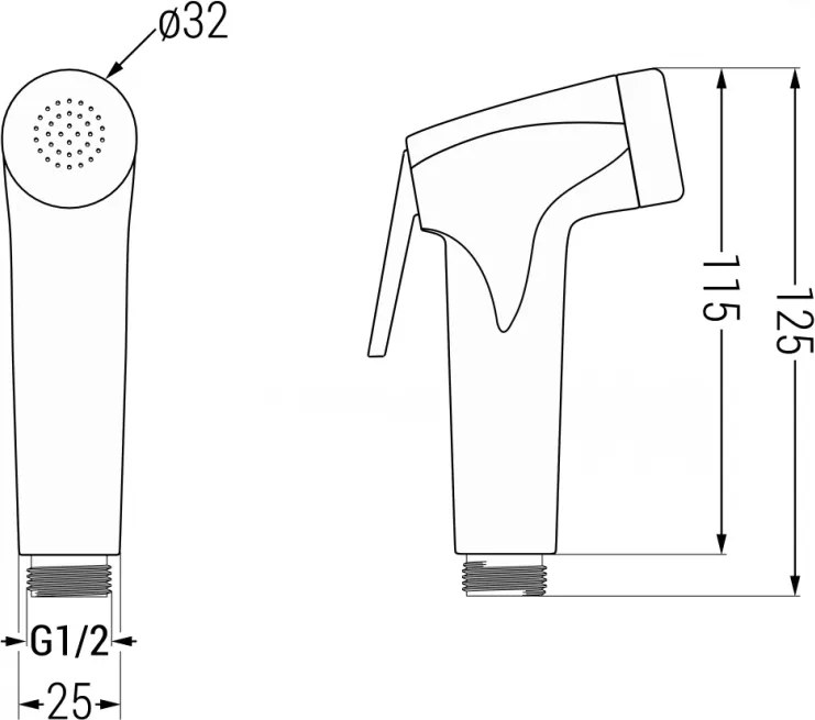 Mexen příslušenství - R-76 Ruční bidetová hlavice, 1-funkční, bílá, 79576-20