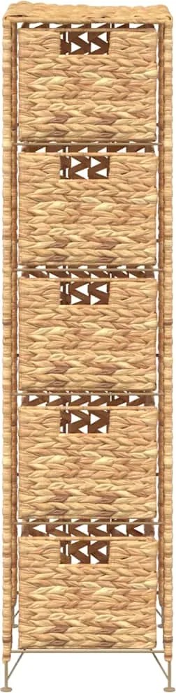 Komoda s 5 košíky, 25,5 x 37 x 100 cm, vodní hyacint 245492