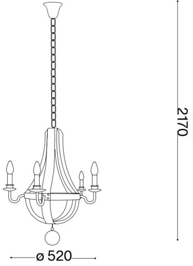 Ideal Lux - Lustr na řetězu MILLENNIUM 5xE14/40W/230V pr. 52 cm bříza/hnědá