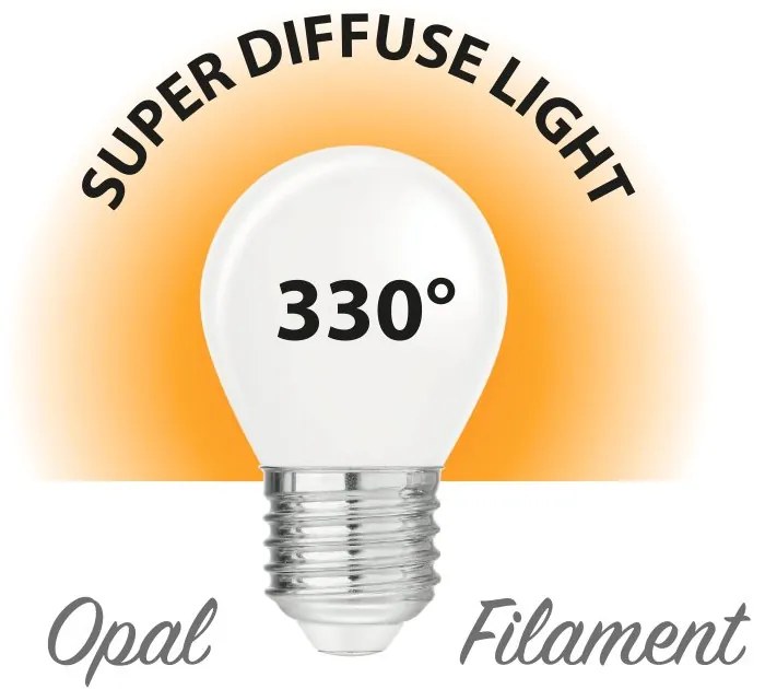 VELAMP OPAL FILAMENT žárovka 4W, E27, 3000K