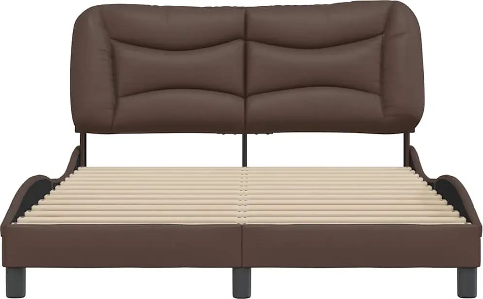 Rám postele bez matrace Hvar hnědý 120x200 cm umělá kůže 3207990