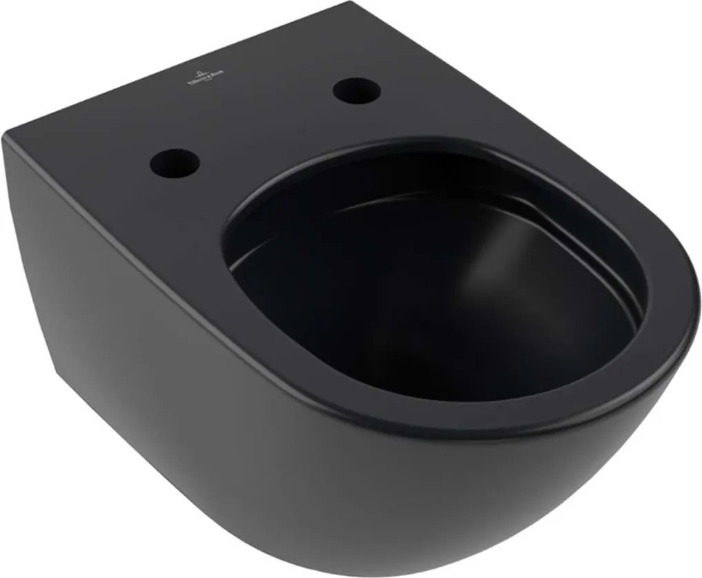 Villeroy & Boch Subway 3.0 - Závěsné WC, TwistFlush, Rimless, CeramicPlus, Pure Black 4670T0R7