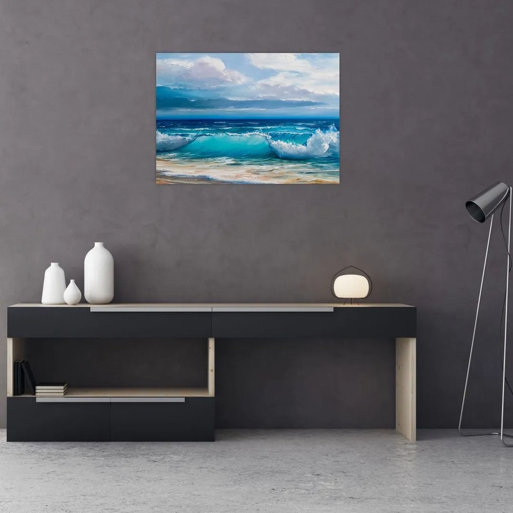 Skleněný obraz - Mořské vlny (70x50 cm)