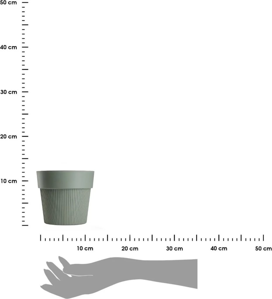 Květináč Silva Line 11,5x13,2 cm šedo-zelený