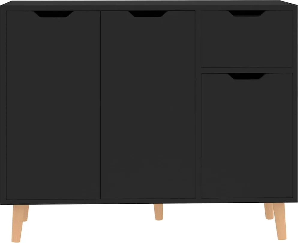 Příborník černý 90 x 30 x 72 cm kompozitní dřevo 326814