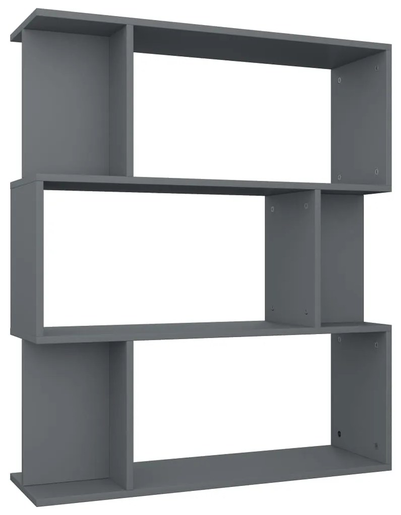 Knihovna/zástěna do pokoje - dřevotříska - šedá | 80x24x96 cm