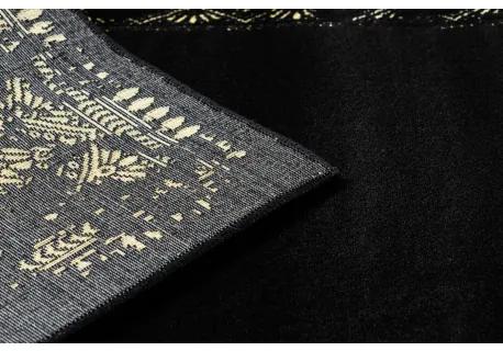 Dywany Luszczow Kusový koberec, Běhoun GLOSS moderni 408C 86 vzor rámu černý / zlato Rozměr koberce: 70 x 200 cm