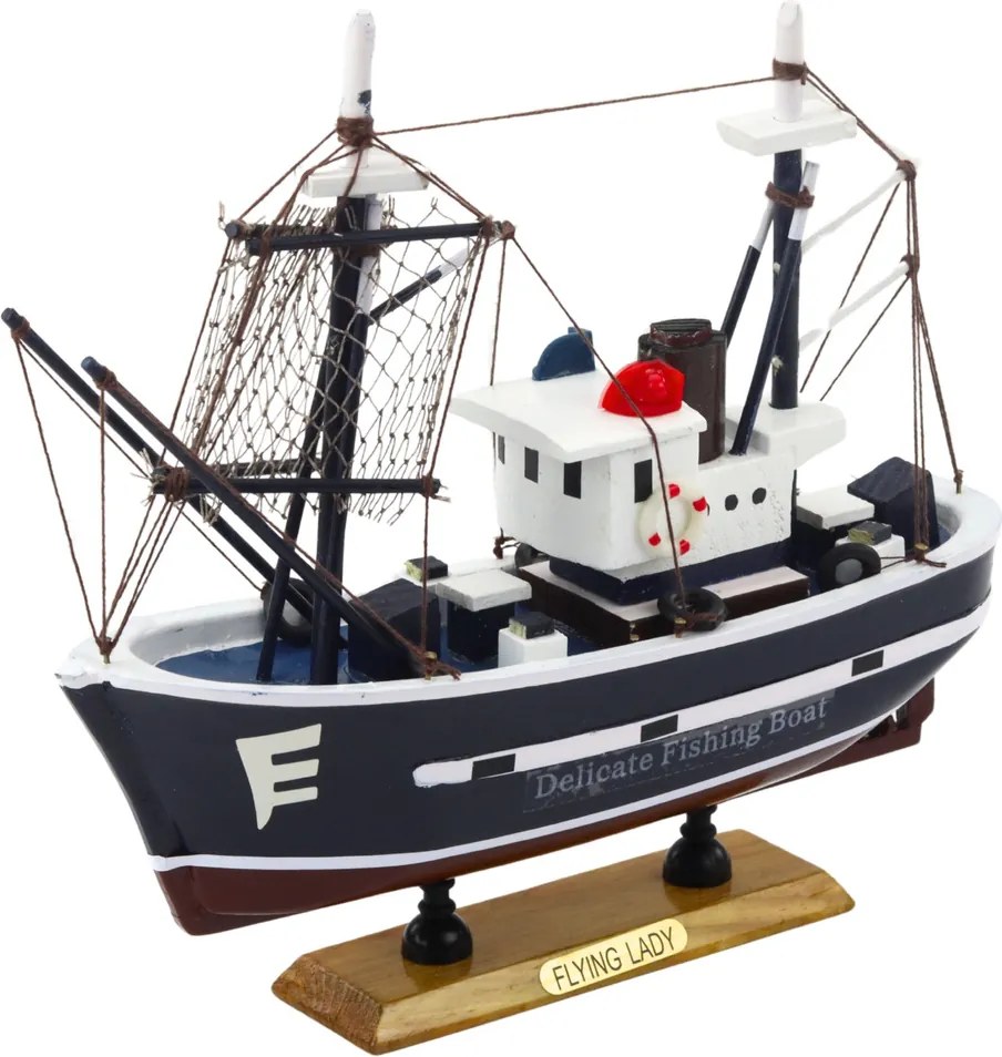 LEAN Toys Sběratelský dekorativní model rybářské lodi Flying Lady 24x23 cm