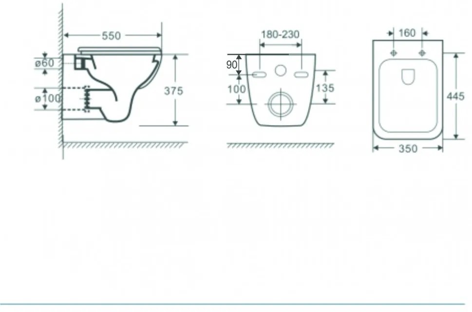 Olsen Spa Závěsné WC ADATTO RIMLESS - bez sedátka OLKLT2005EBS