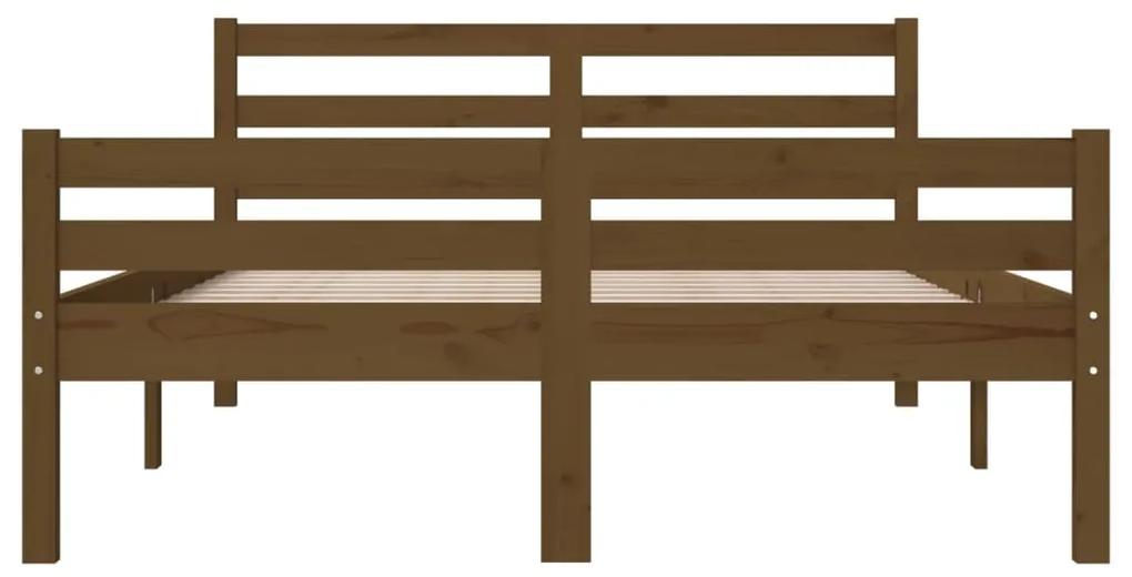 Rám postele medově hnědý masivní dřevo 160 x 200 cm - Default Title