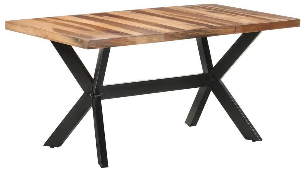 321547 vidaXL Jídelní stůl 160 x 80 x 75 cm masivní dřevo sheeshamový vzhled