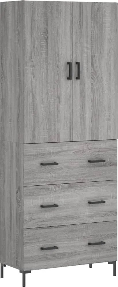 Skříň highboard šedá sonoma 69,5 x 34 x 180 cm kompozitní dřevo 3195849