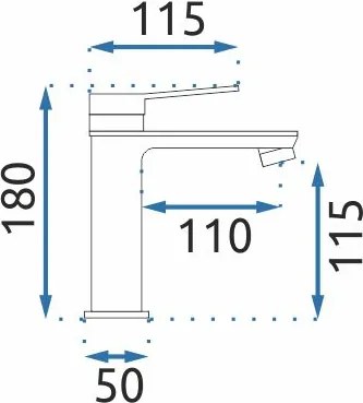 Rea Viral, umyvadlová baterie h-180, černá matná, REA-B2028
