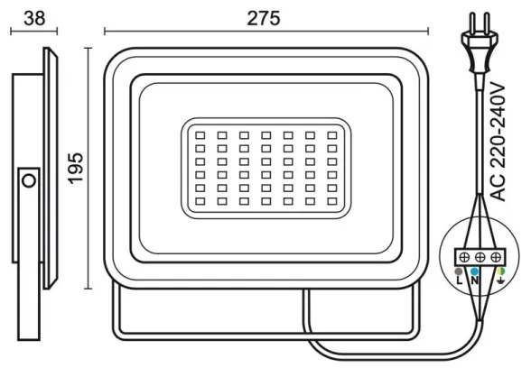 LED Venkovní reflektor LED/100W/230V 4000K IP65 černá