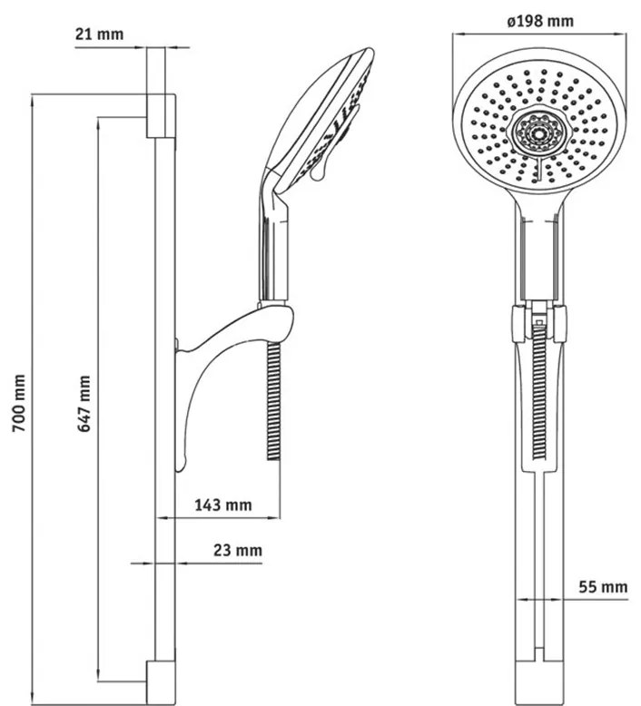Deante Posuvný sprchový komplet Maxima - NDM 051K