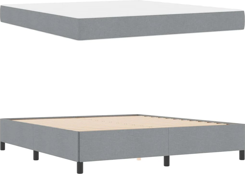 Postel s boxspringem Světle šedá 180 x 200 cm textil 3398878