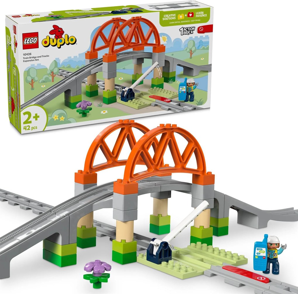 Lego duplo 10426 železniční most a koleje – rozšiřující sada 5702017583815