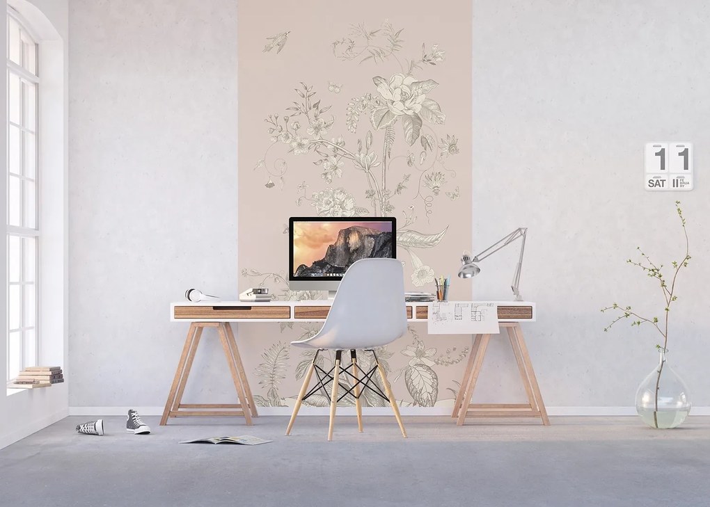 Vliesová fototapeta na zed' Pastelové Květy | 150 x 270 cm | DFT2P2555