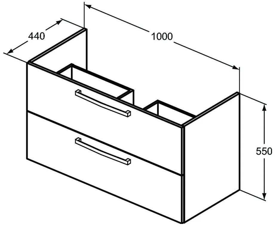 Ideal Standard Tempo - Skříňka pod umyvadlo 1000 mm (2 zásuvky), Dub pískový, E1105OS