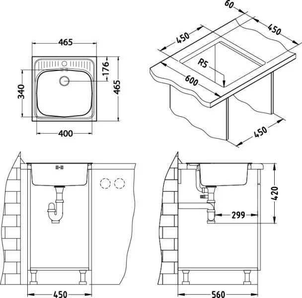 Alveus NB Dřez Alveus BASIC 130, SAT