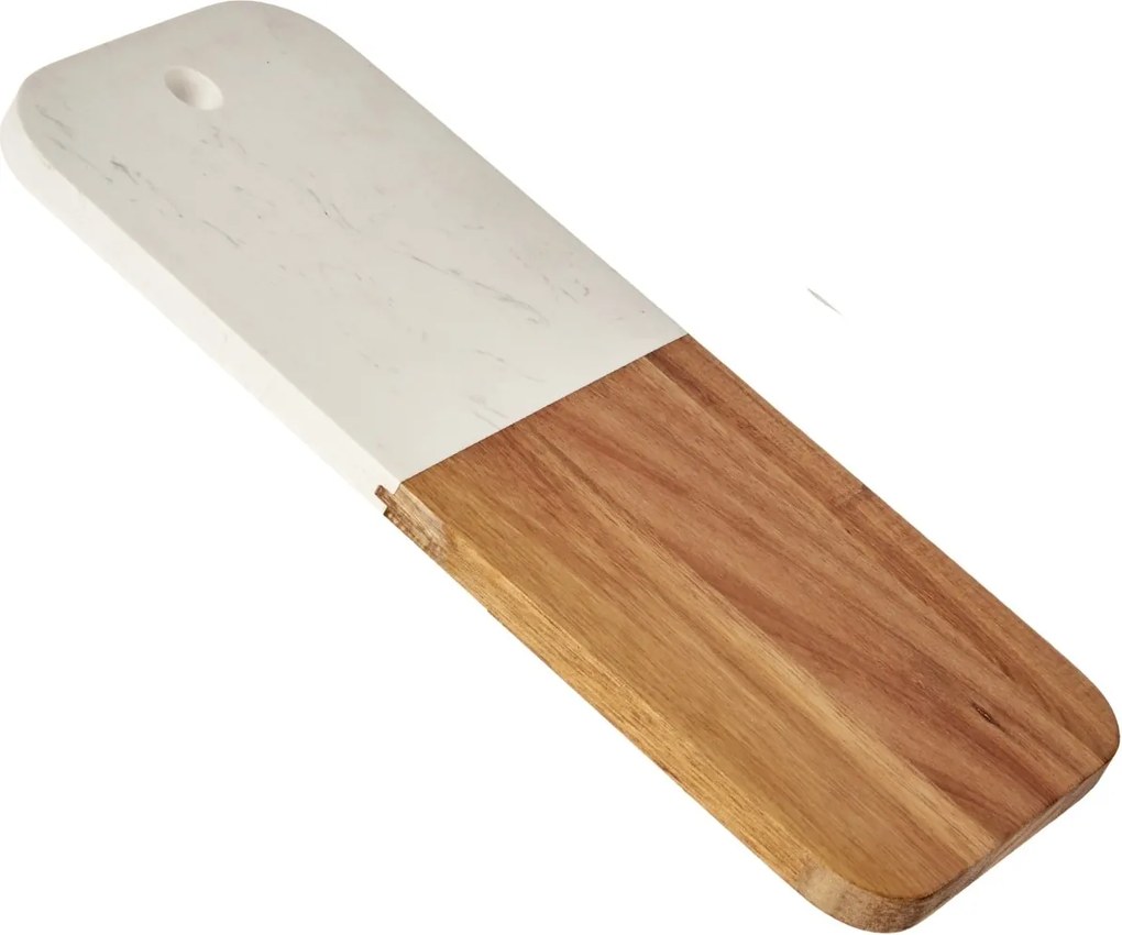 Krájecí prkénko PREPPY 38x18 cm z masivu/bílý mramor