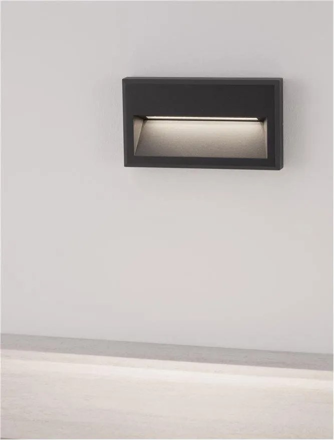 NV 9492670 Venkovní nástěnné svítidlo RIO antracitový hliník a čiré sklo LED 6W 3000K 220-240V 266st. IP65 - NOVA LUCE