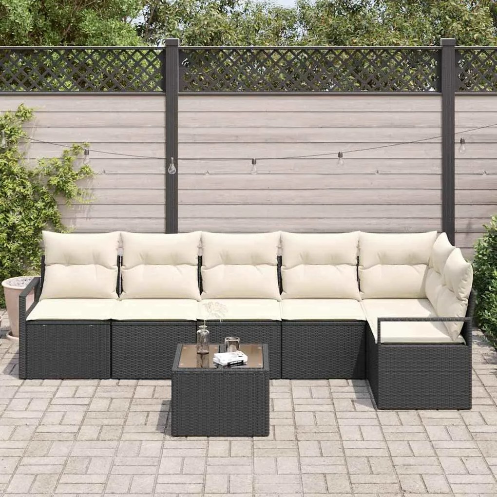 Set pohovek 7 ks Černá polyratan 3346407