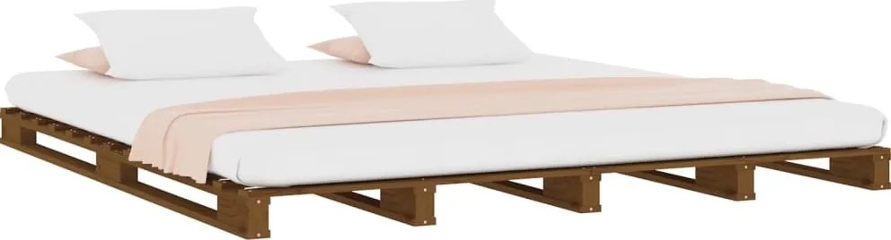 vidaXL Postel z palet 120 x 200 cm masivní borové dřevo [821389] Barva: medová hnědá