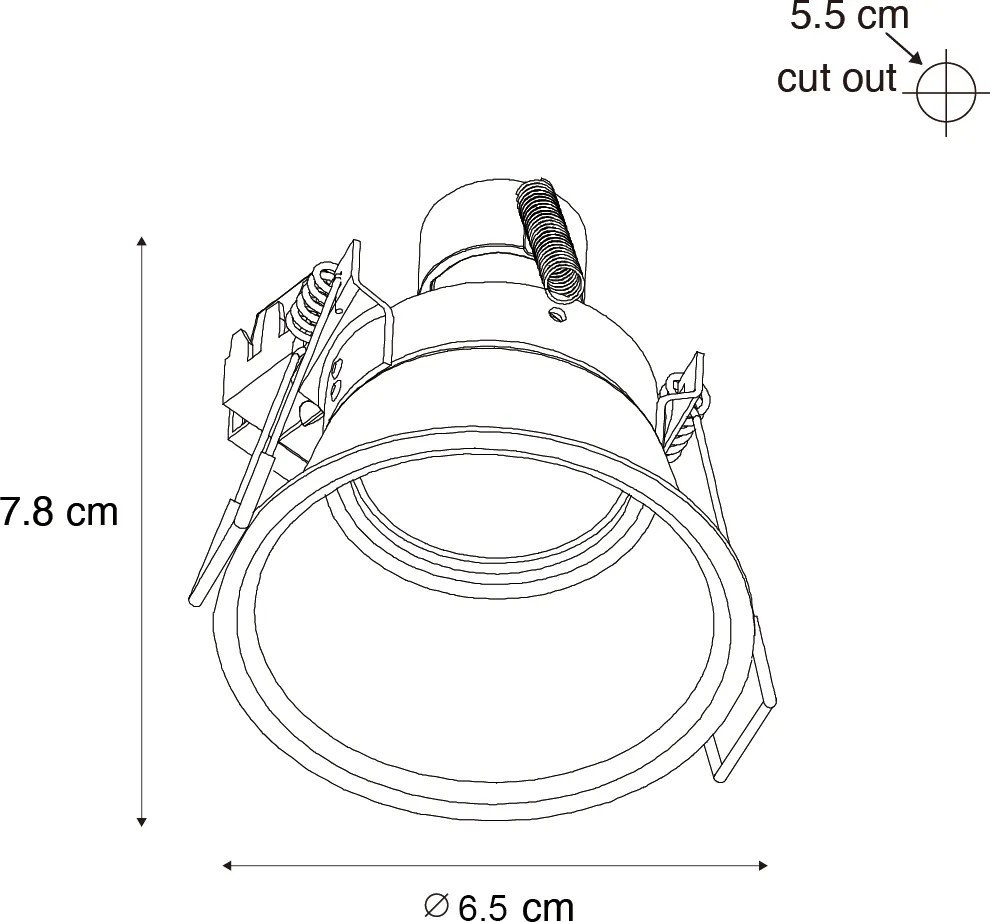 Sada 6 černých zapuštěných bodových svítidel GU10 35 mm IP44 - Dept