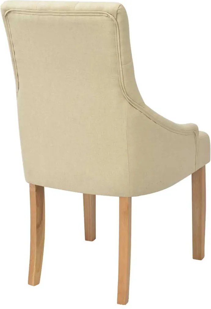 Jídelní židle 2 ks krémové textil 243637