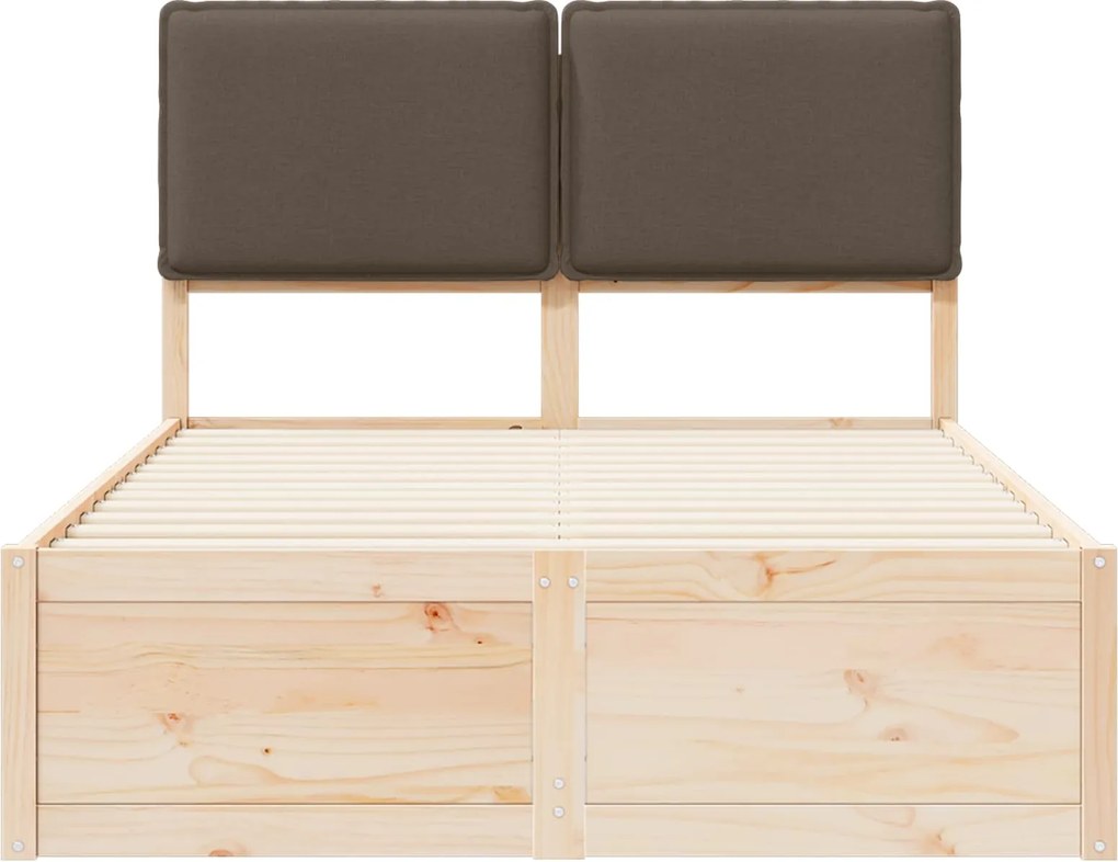 Rám postele s čalouněným čelem s čelo Taupe 120 x 190 cm 3405525