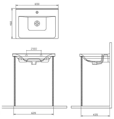 Aqualine Sava Umyvadlo 55 cm bílá 2055