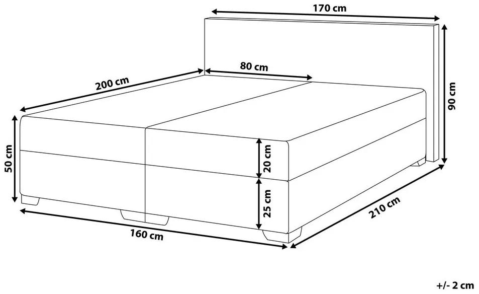 Kontinentální černobílá postel 160x200 cm PRESIDENT   Beliani