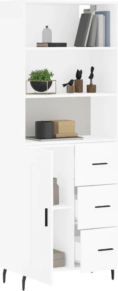 Skříň highboard bílá 69,5 x 34 x 180 cm kompozitní dřevo 3190037