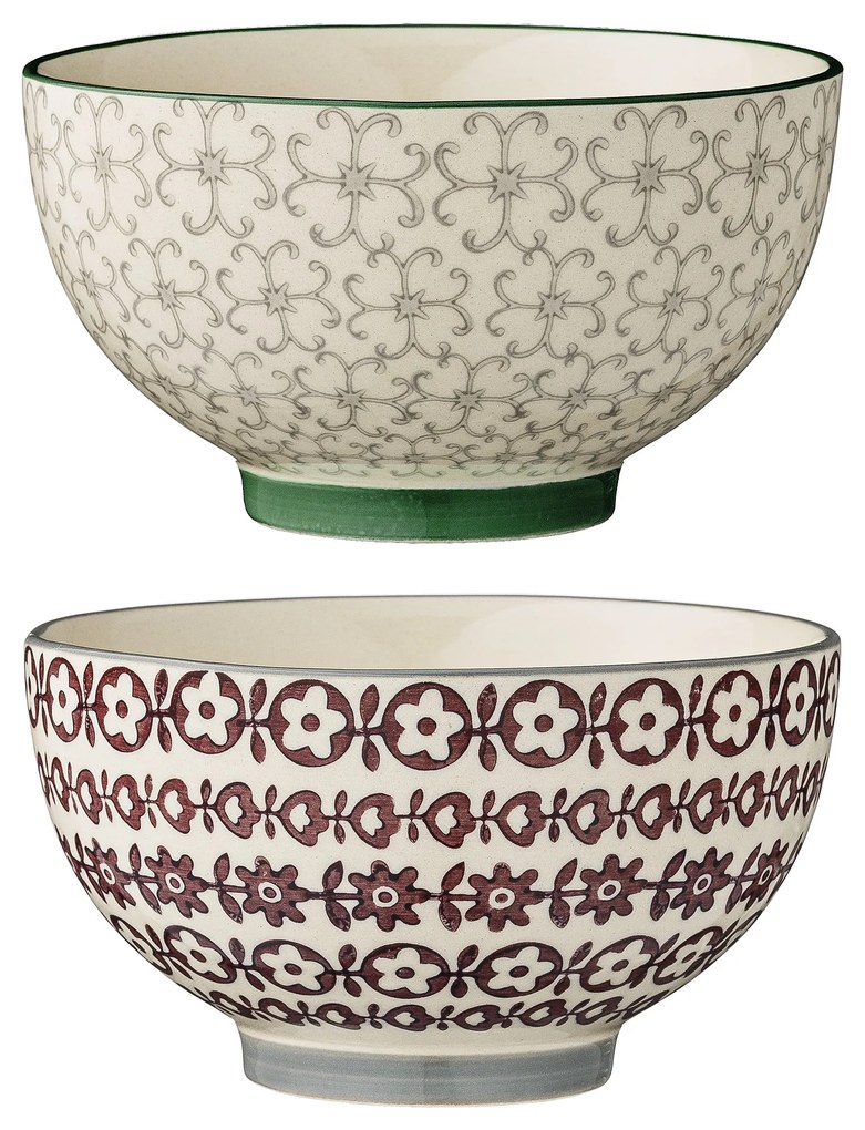 BLOOMINGVILLE Set 2 misek KARINE vínovo-šedá 600 ml 21100612