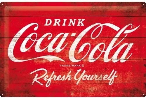 Postershop Plechová cedule - Coca-Cola - Logo Red Refresh Yourself