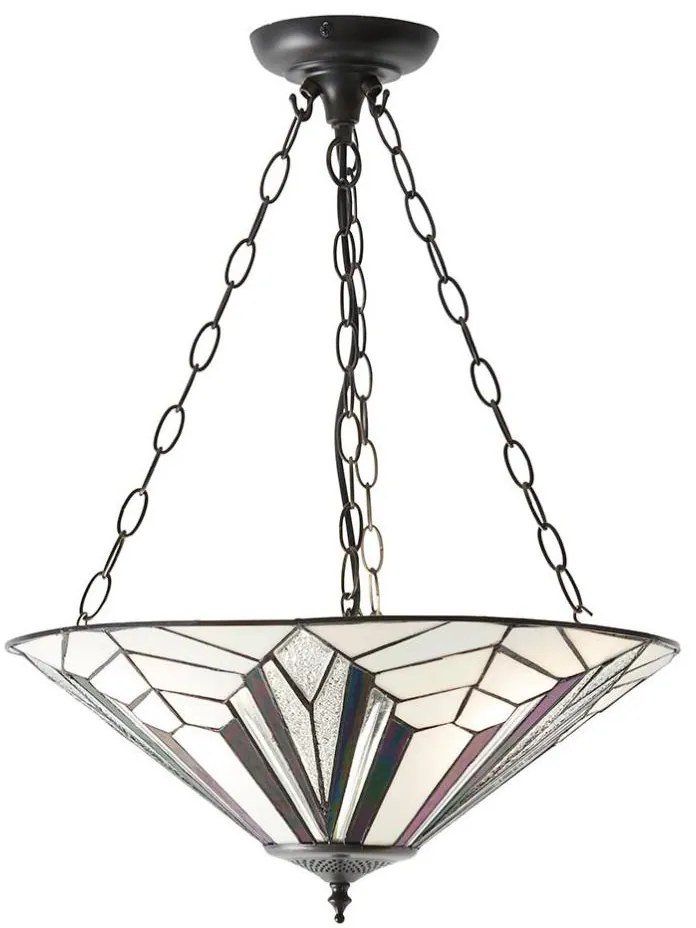 Endon 63936 - Lustr na řetězu Tiffany ASTORIA 3xE27/60W/230V pr. 48 cm