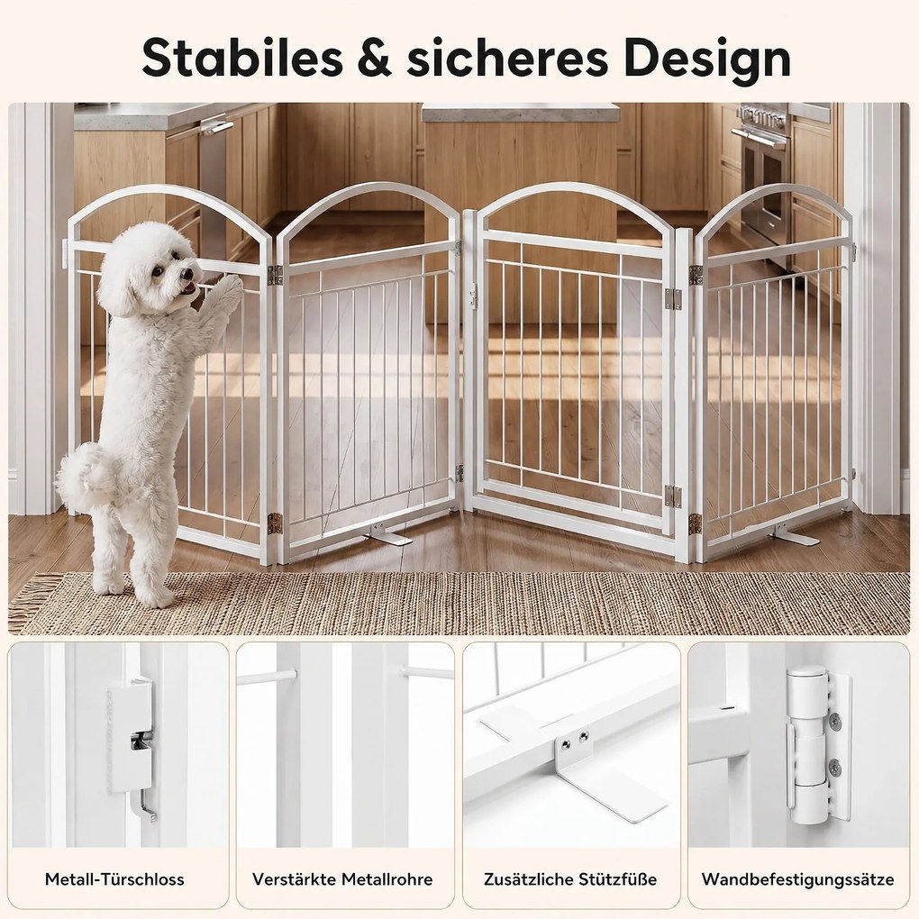 Costway Brána pro psy 81 cm vysoká zábrana skládací 4 panely štěněcí